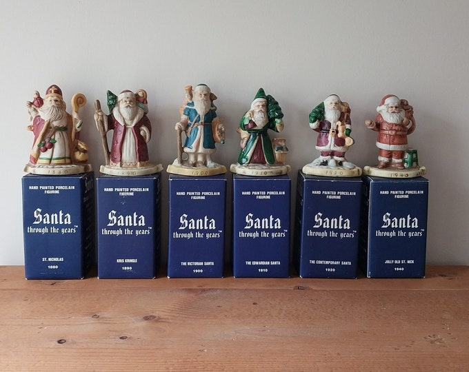 Vintage Collectible Santa Through the Years / Hand Painted Porcelain ...