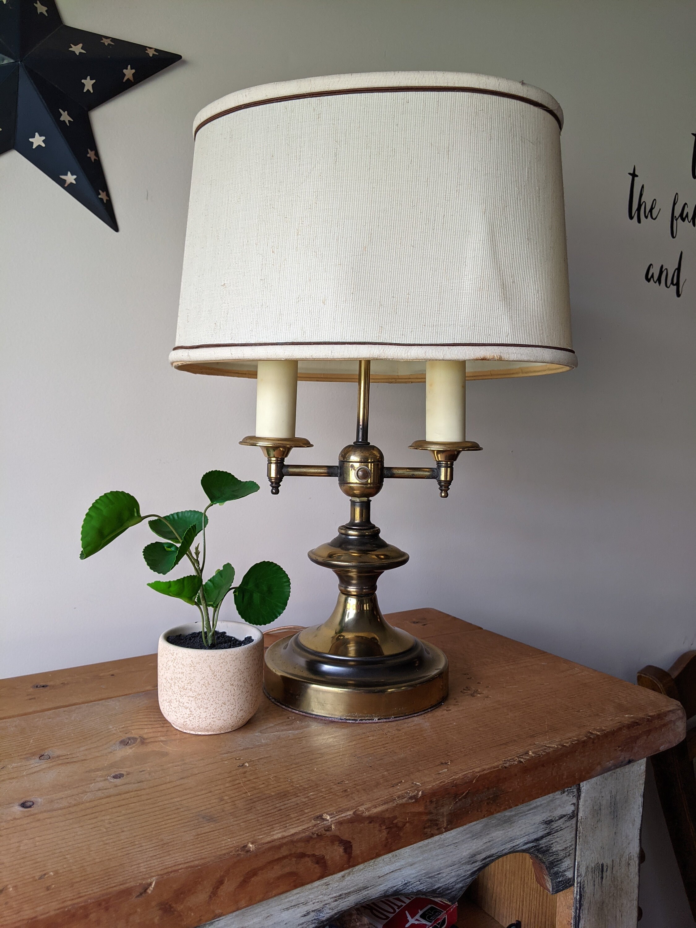 Vintage Brass Double Light Lamp / 3 Way Lamp / Vintage Brass - Etsy