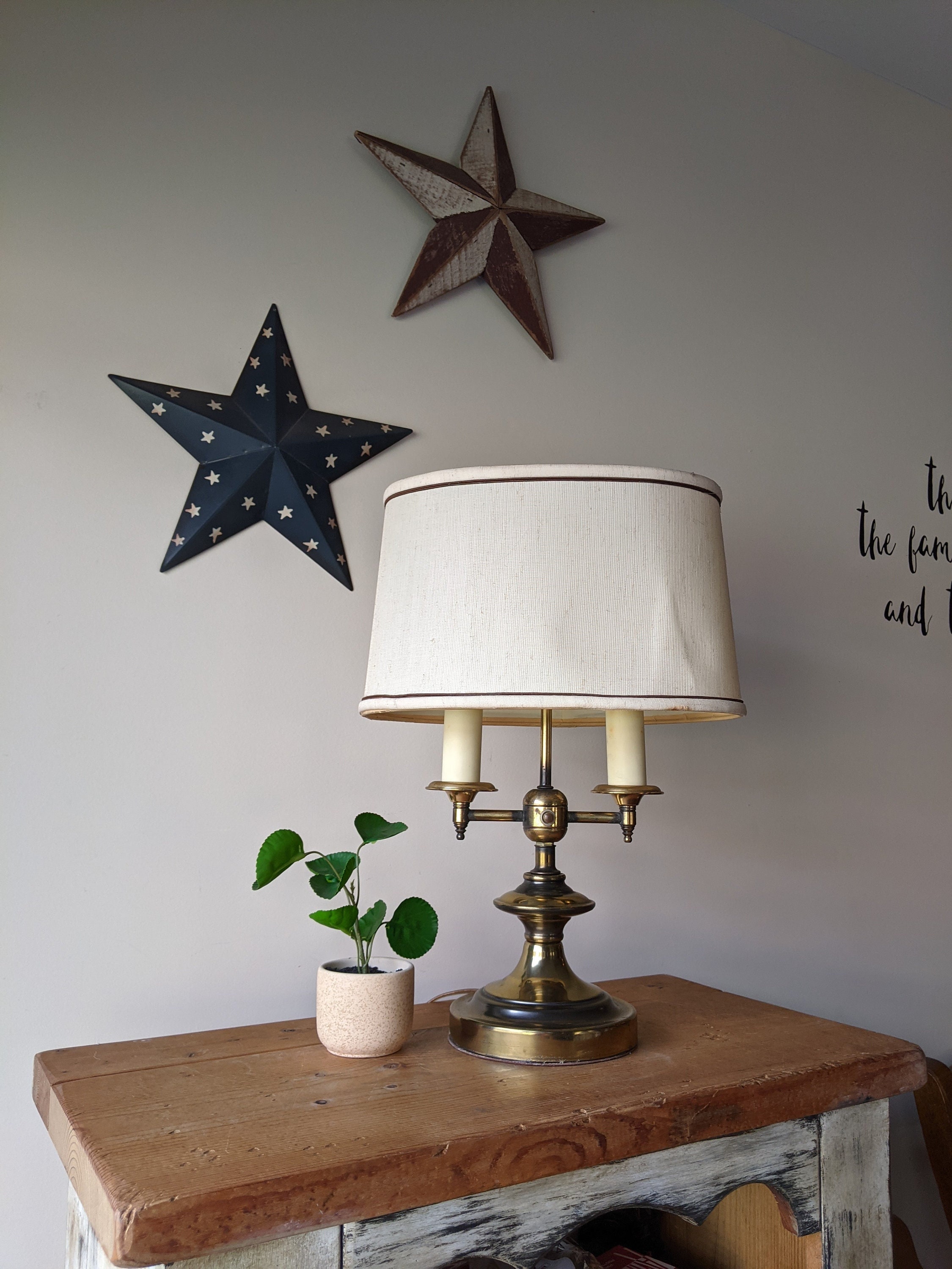 Vintage Brass Double Light Lamp / 3 Way Lamp / Vintage Brass - Etsy