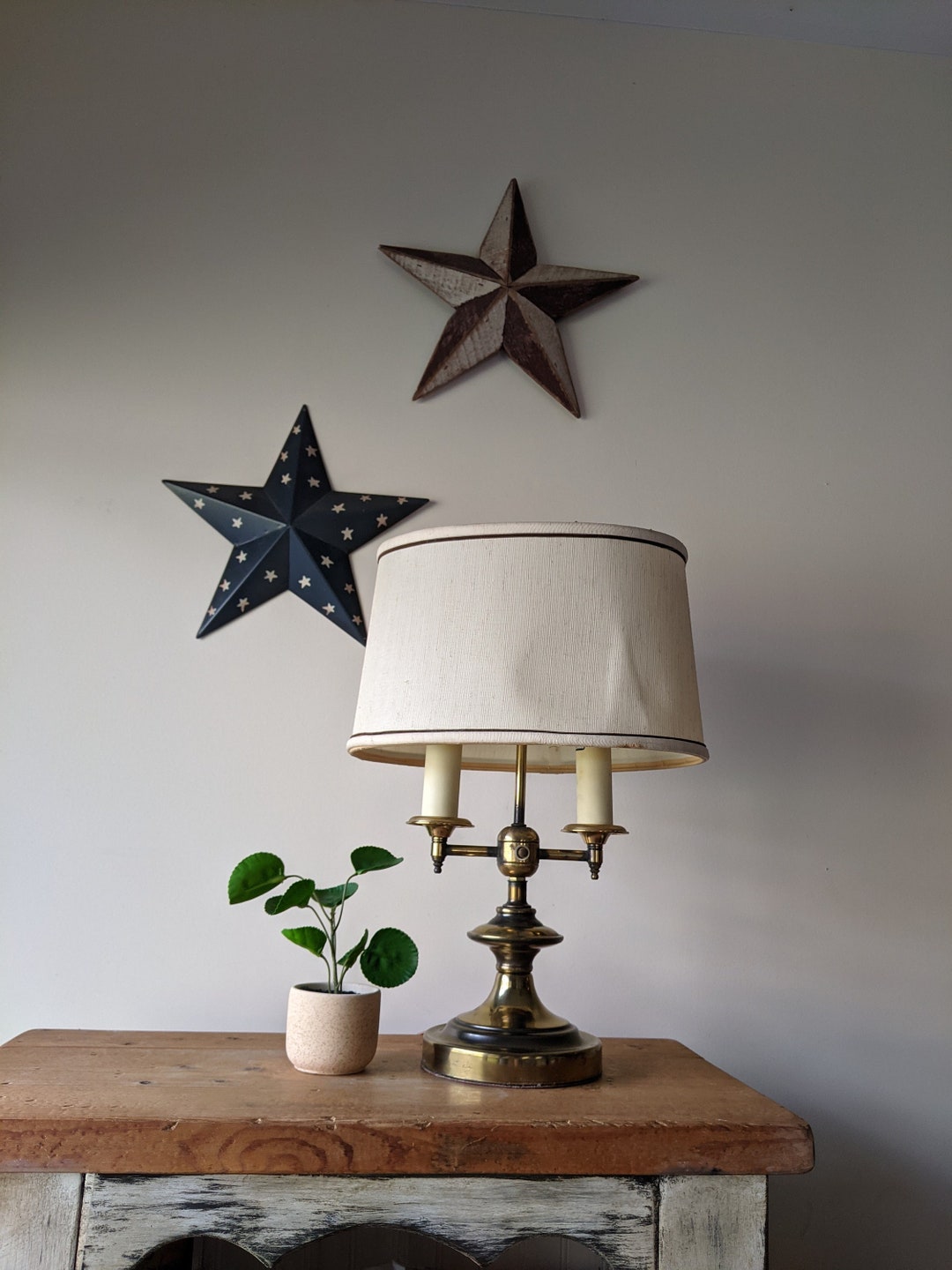 Vintage Brass Double Light Lamp / 3 Way Lamp / Vintage Brass - Etsy