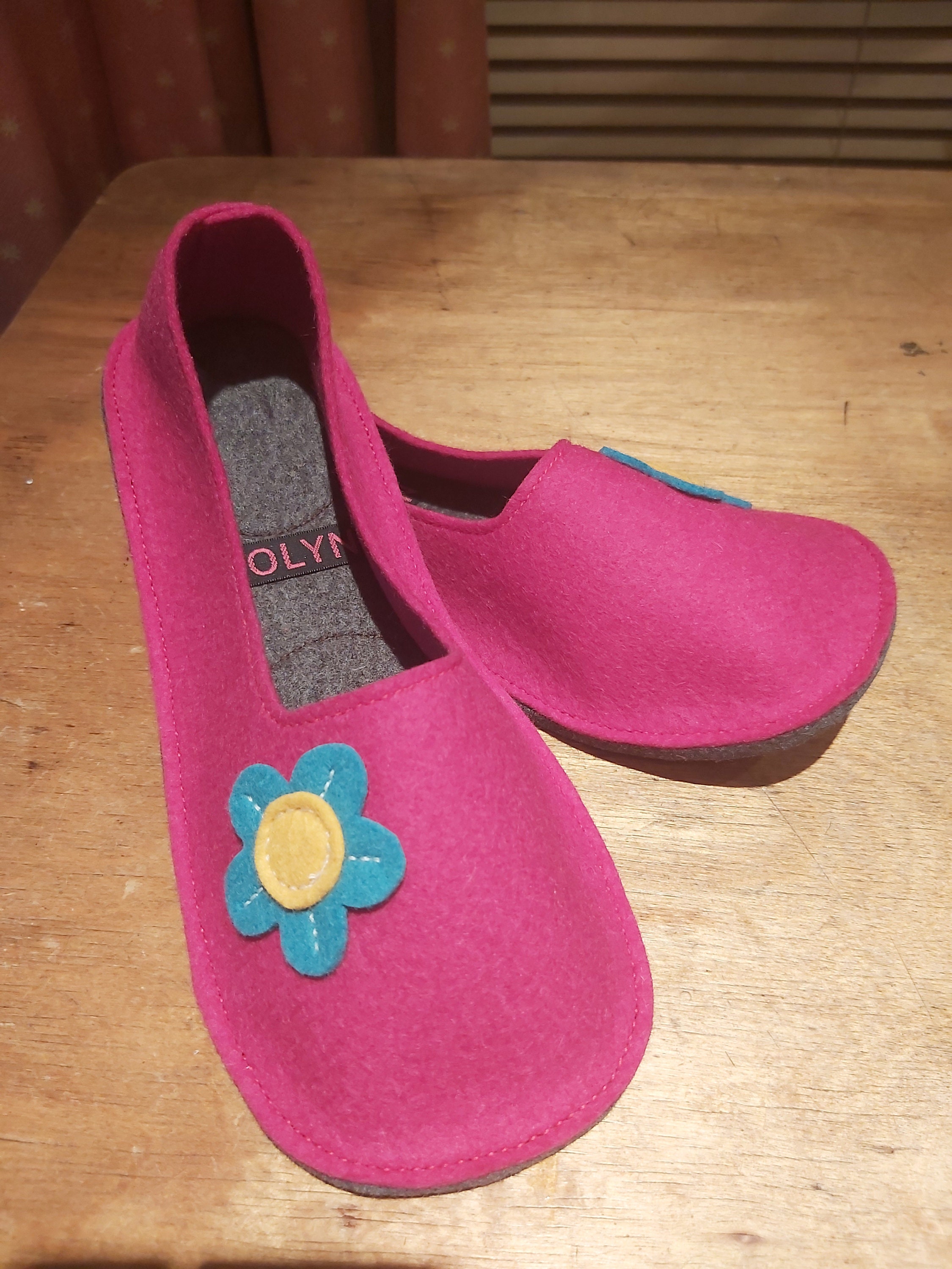 CHILDREN'S Colourful Wool SLIPPERS by ISOLYN Turquoise - Etsy