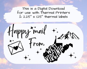 Thermal Printer Label Sticker PNG - Hoppy Mail - Small Business Digital ...
