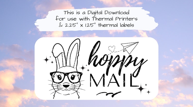 Thermal Printer Label Sticker PNG - Hoppy Mail - Small Business Digital ...