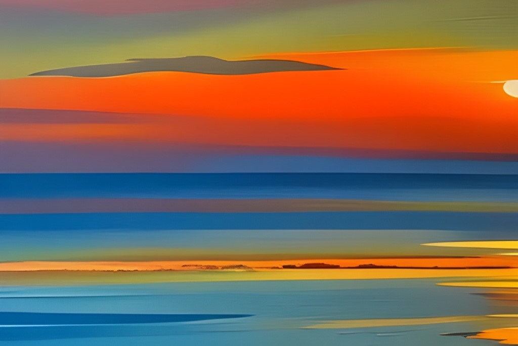 Vibrant Sunset Over Water Tranquil and Calming Landscape - Etsy
