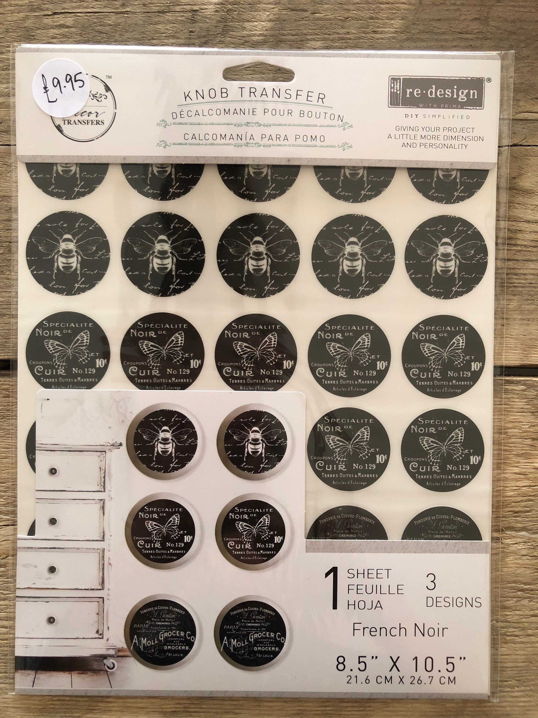 Knob Transfers French Noir Re-design With Prima Decals - Etsy UK