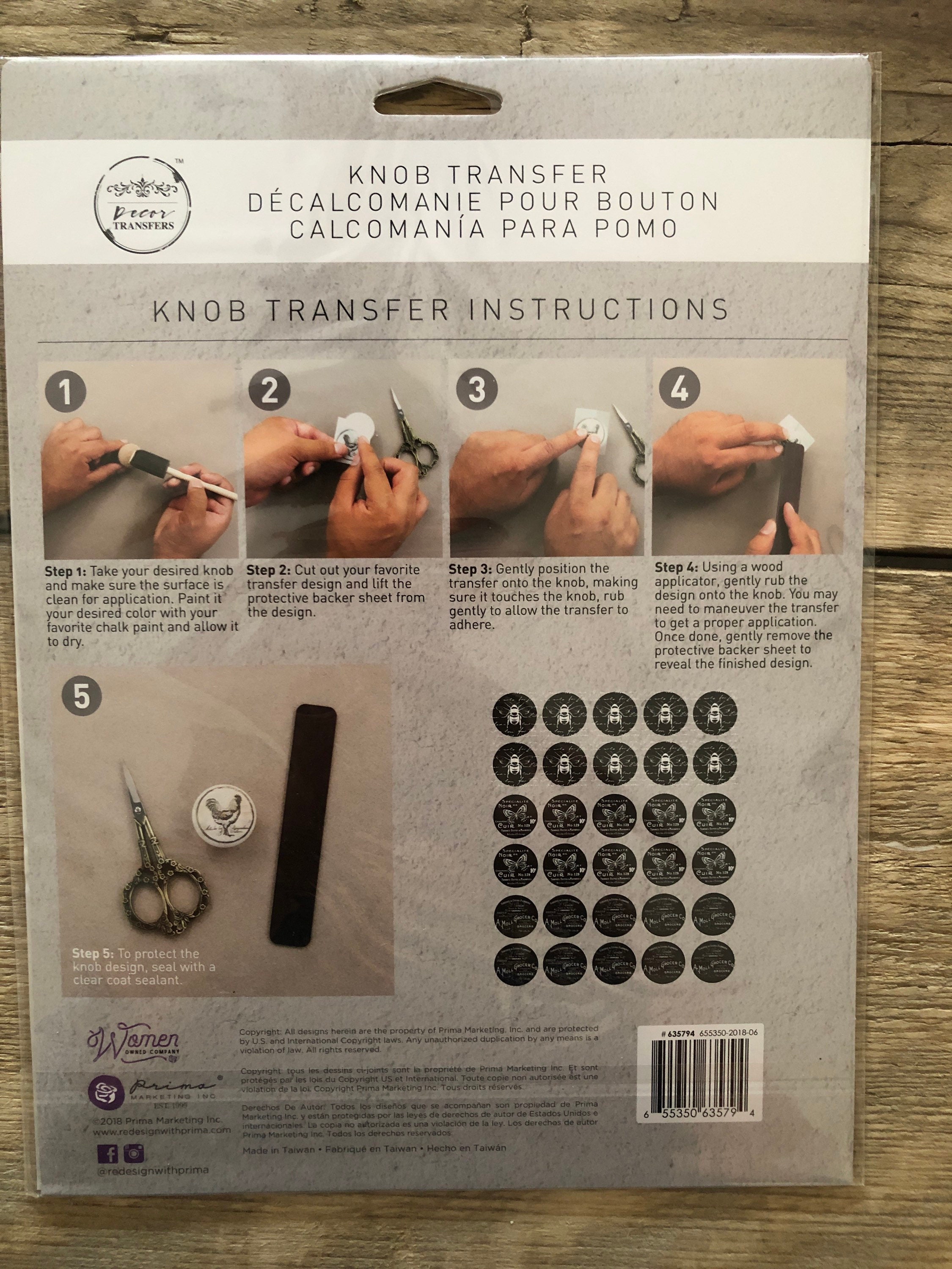 Knob Transfers French Noir Re-design With Prima Decals - Etsy UK