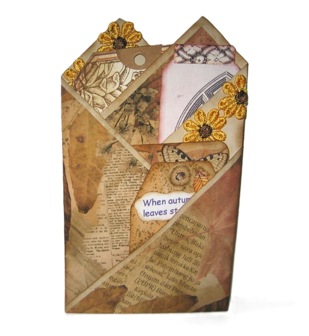 Loaded Folded Paper Pocket - Autumn/sunflowers Theme - Etsy