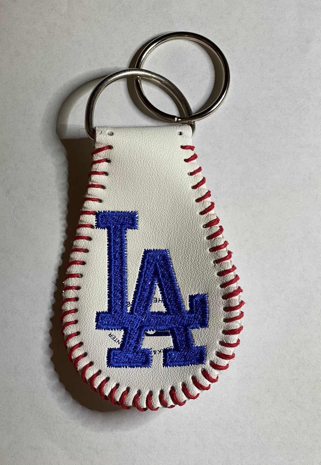 LA Dodger’s Leather Baseball Keychain - Etsy