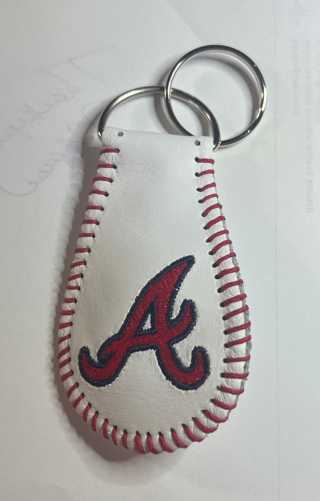 Leather Baseball Key Ring - Etsy