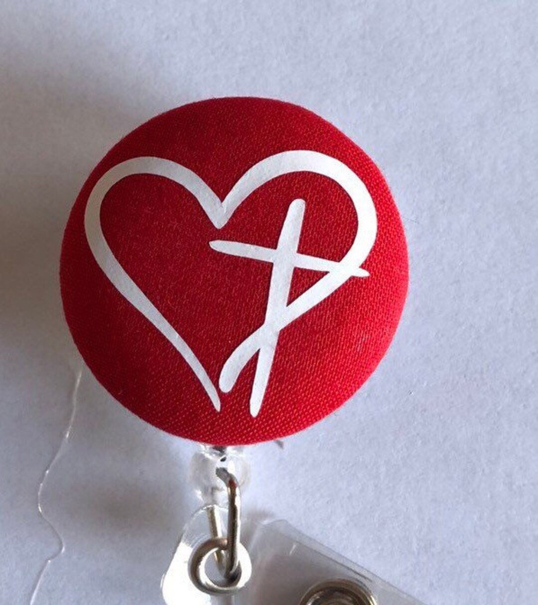 Heart With Cross Badge Buddy - Etsy