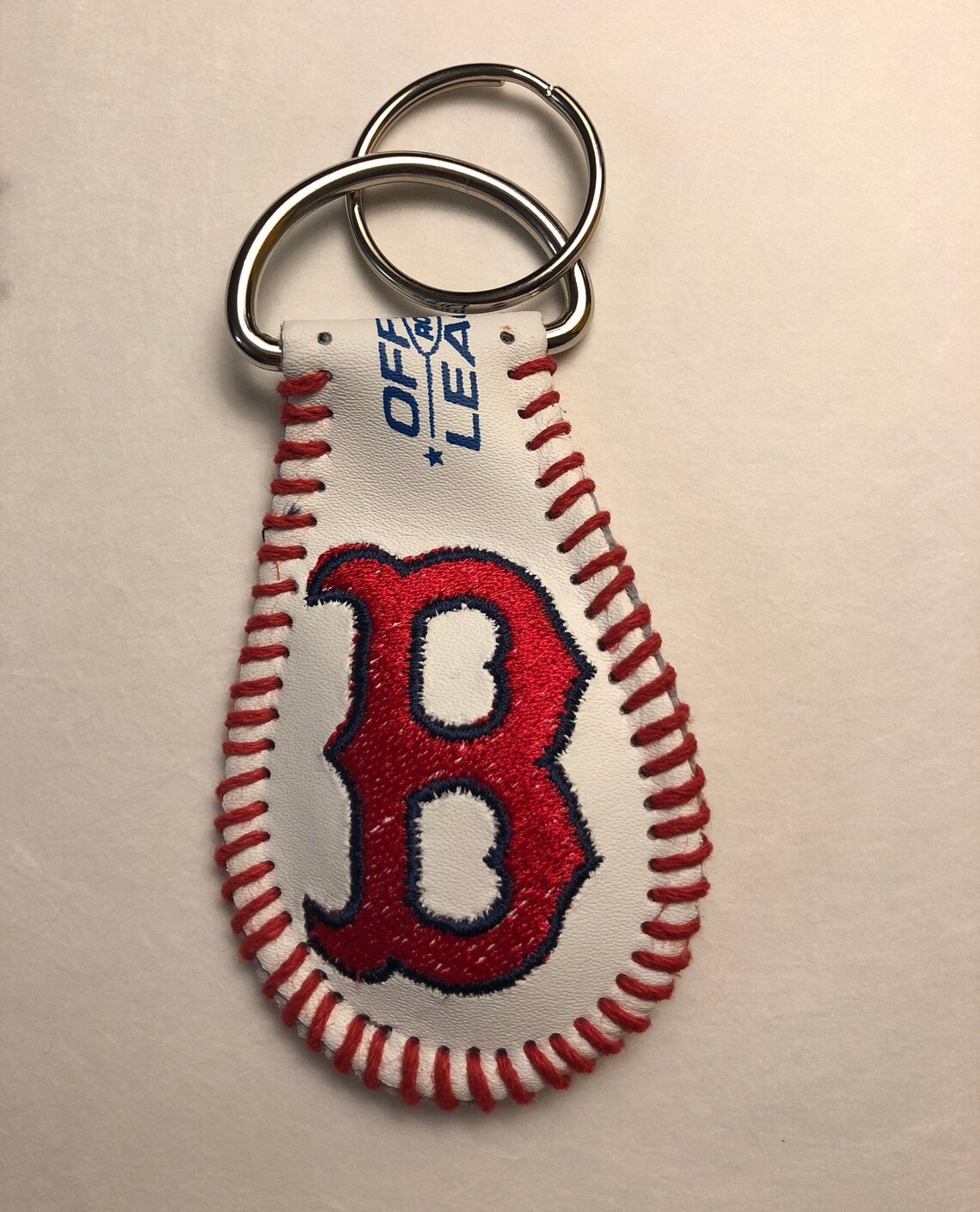 Boston Red Sox Leather Baseball Keychain | Etsy