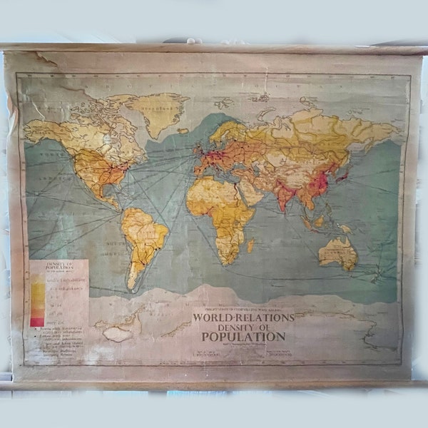Antique Wall Map - Etsy