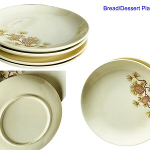 Midcentury Pinecone Pine Tree Bough China Dinnerware Plates Bowls Open ...