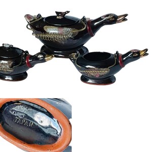 Vintage Duck Geese Teapot Creamer Sugar Set Japan Redware - Set of 3 - Etsy