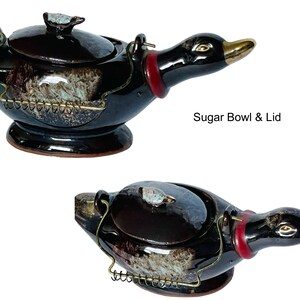 Vintage Duck Geese Teapot Creamer Sugar Set Japan Redware - Set of 3 - Etsy