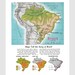 DOWNLOADABLE Classroom Terrain Map of BRAZIL- Vintage Geography Poster ...