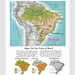 DOWNLOADABLE Classroom Terrain Map of BRAZIL- Vintage Geography Poster ...