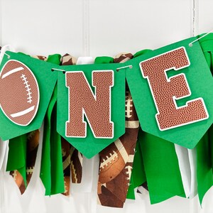 Football First Birthday Boy High Chair Banner, Touchdown 1st Birthday ...