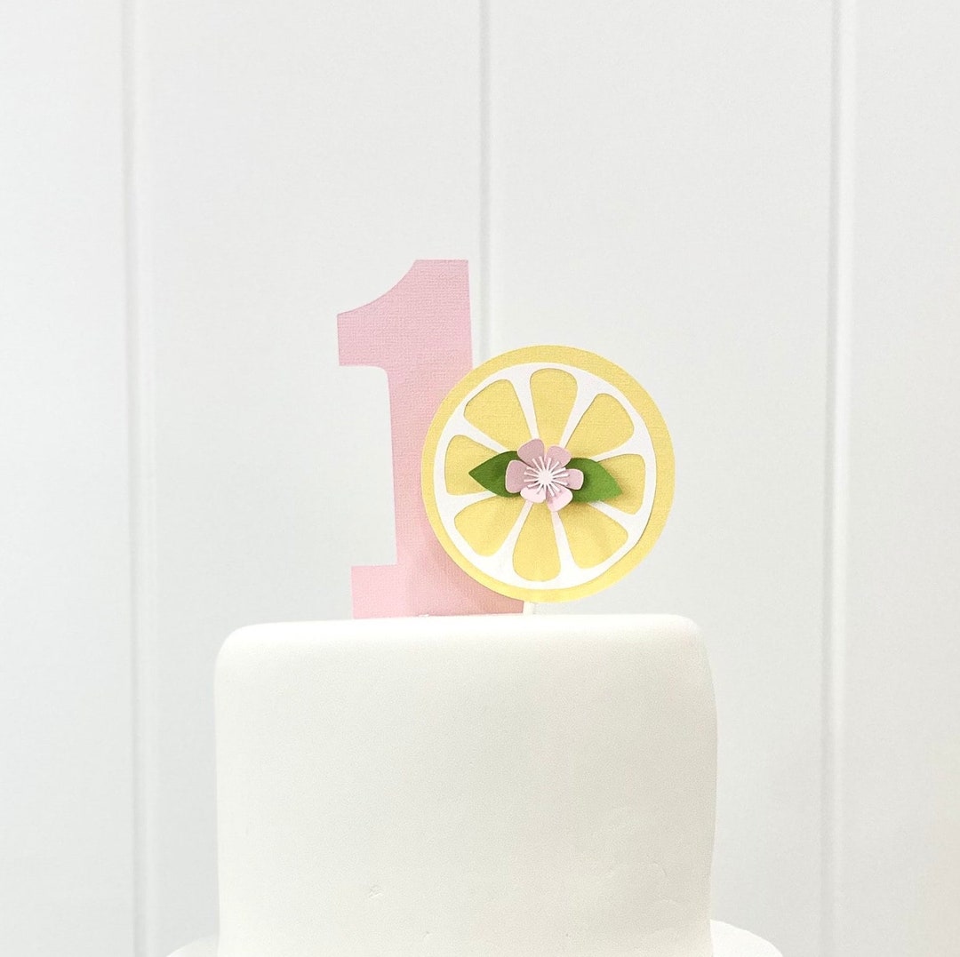 Lemon 1st Birthday Cake Topper, Pink Lemonade Smash Cake Decoration ...