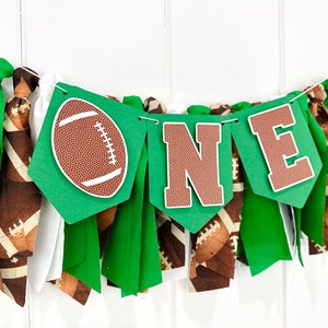 Football First Birthday Boy High Chair Banner, Touchdown 1st Birthday ...