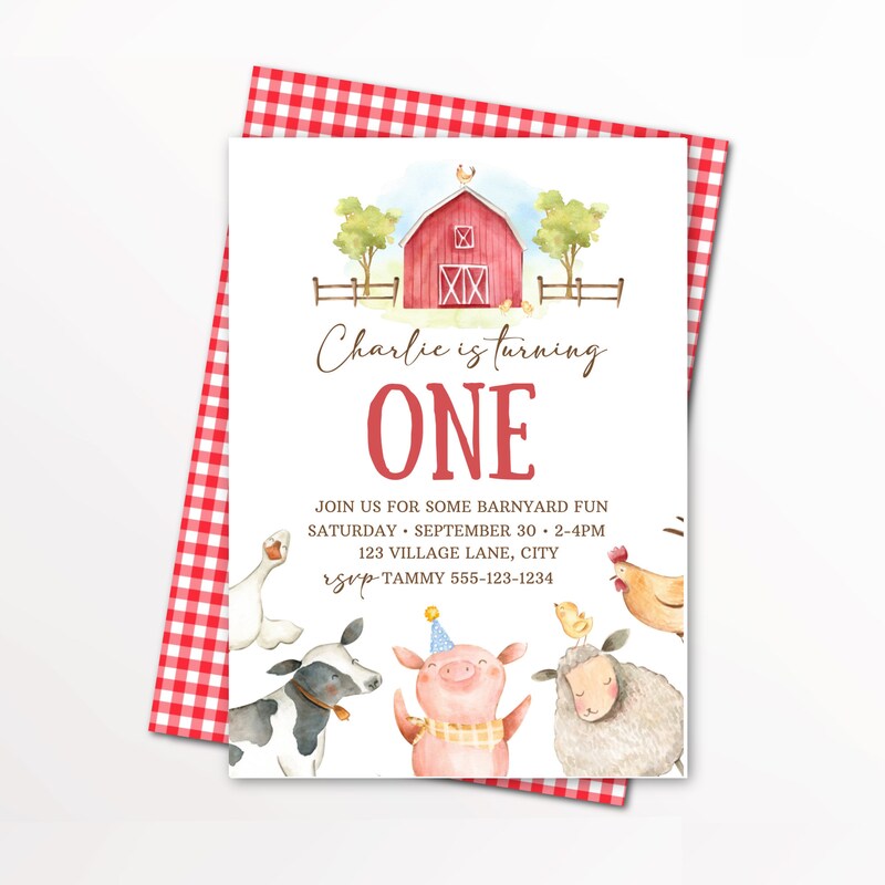 Farm First Birthday Invitation - Etsy