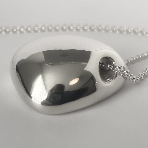 Worry Stone Ring in Sterling Silver Silver Worry Stone - Etsy