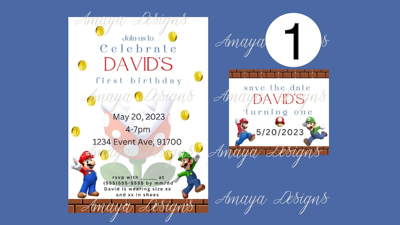 Nintendo/ Mario Invitation - Etsy