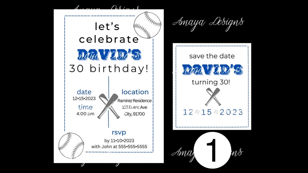 Dodgers Birthday Invitation - Etsy