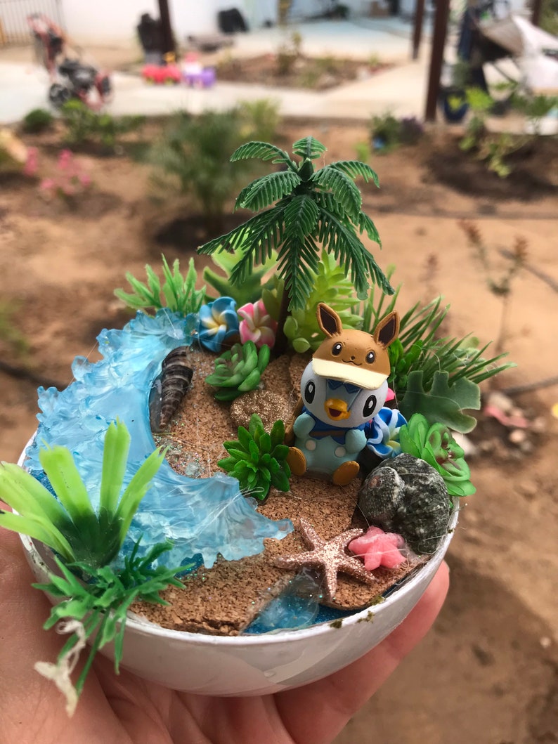 Water type Pokémon pokeball terrariums | Etsy