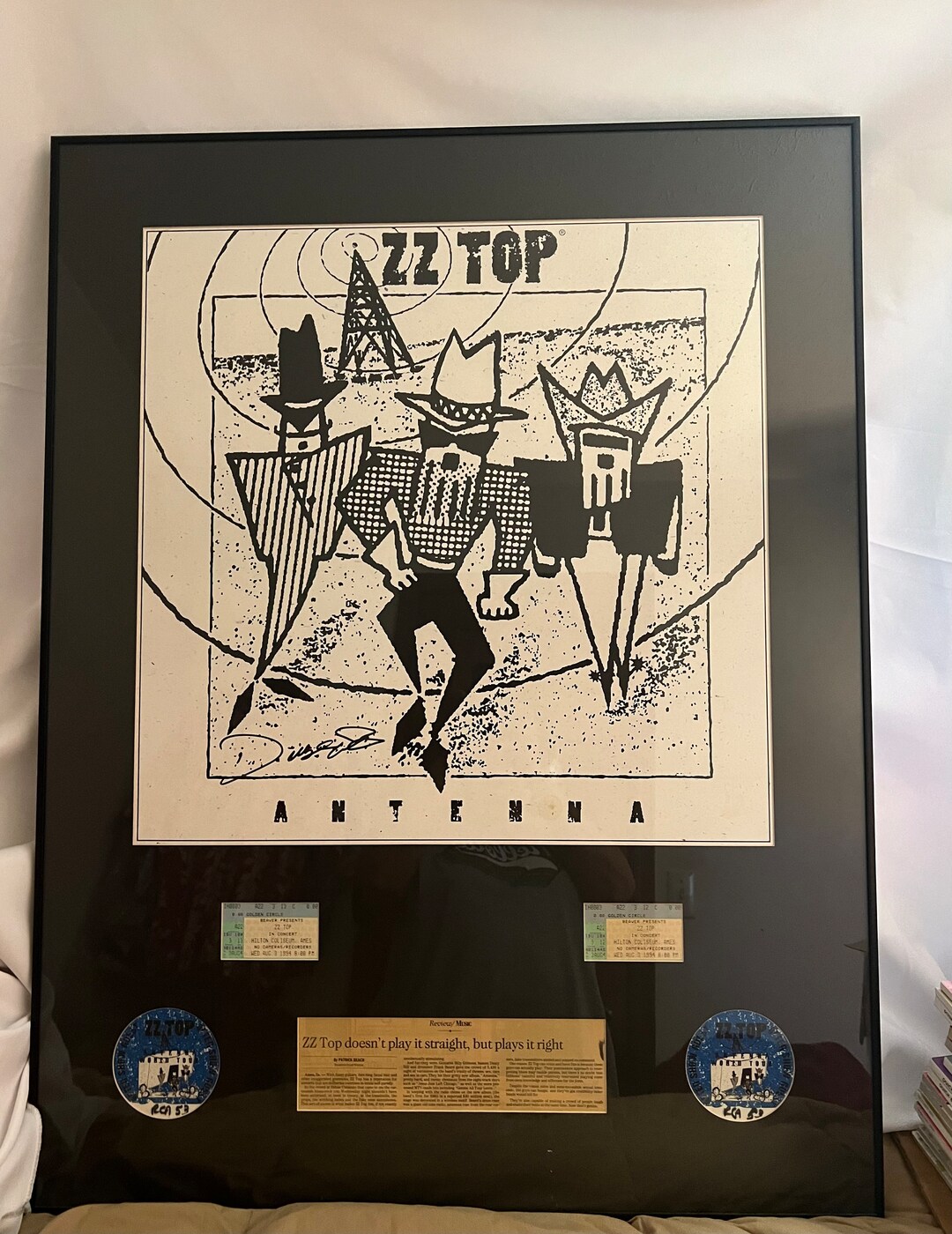 ZZ Top Autographed Antenna Tour Concert Gig Poster Signed by Dusty Hill ...