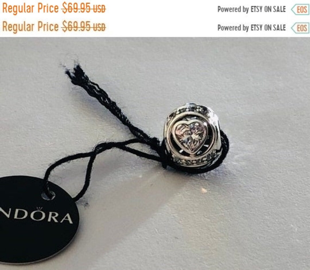 Genuine Pandora Sterling Silver Elevated Heart Charm 798464C01 - Etsy