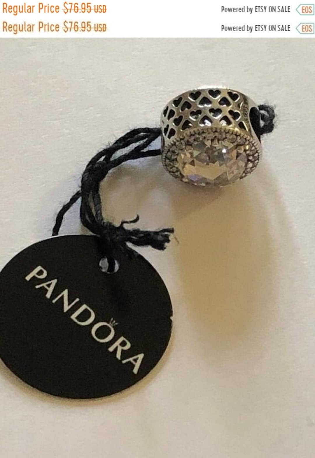 Genuine Pandora Sterling Silver Sparkling Clear Charm 791725CZ - Etsy