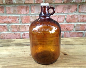 Brown glass jug | Etsy