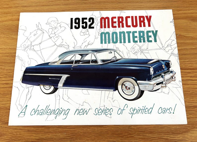 1952 Mercury Monterey: Original Dealer Showroom Sales Brochure - Etsy