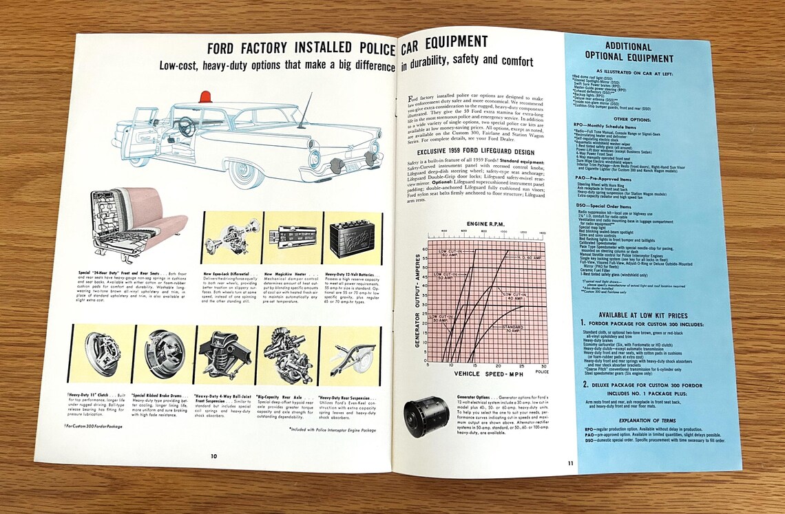 1959 Ford Police Car: Original Dealer Sales Brochure From 1959 - Etsy