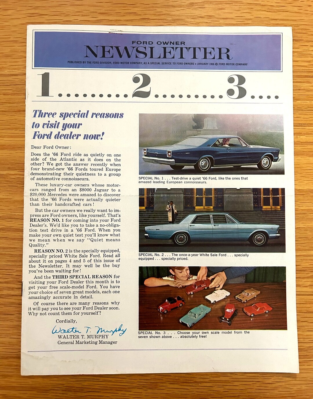 1966 Ford Owners Newsletter - Original Dealer Sales Brochure - 8 1/2" X ...