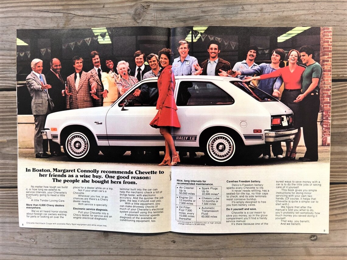 1977 Chevrolet Chevette Original Dealer Sales Brochure 8 - Etsy