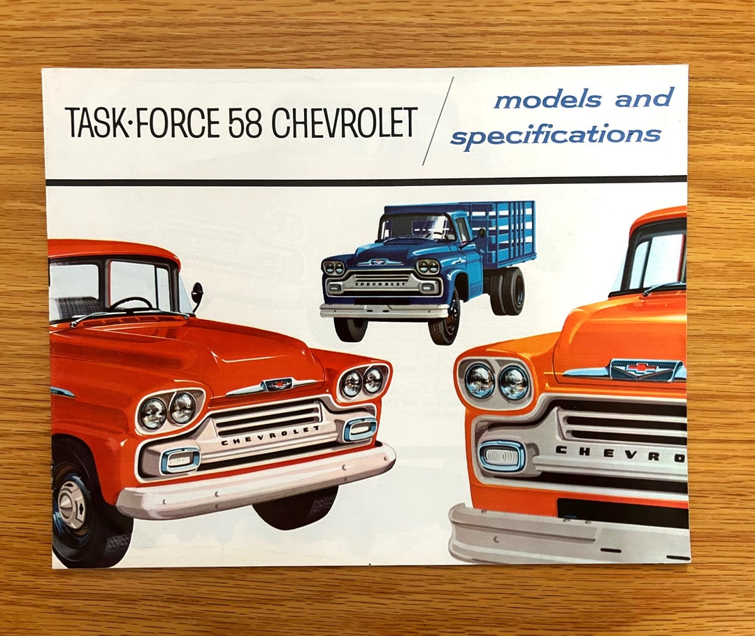 1958 Chevrolet Task Force Trucks - Full Line - Original Dealer Showroom ...