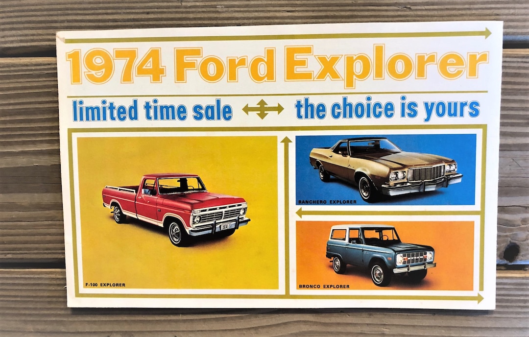 1974 Ford Trucks Pickup / Ranchero / Bronco Explorer Sales Brochure ...