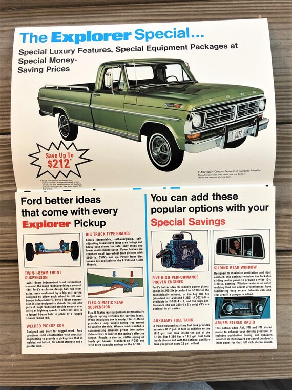 Explorer Program Original Dealer Brochure F150 Explorer Ranchero ...