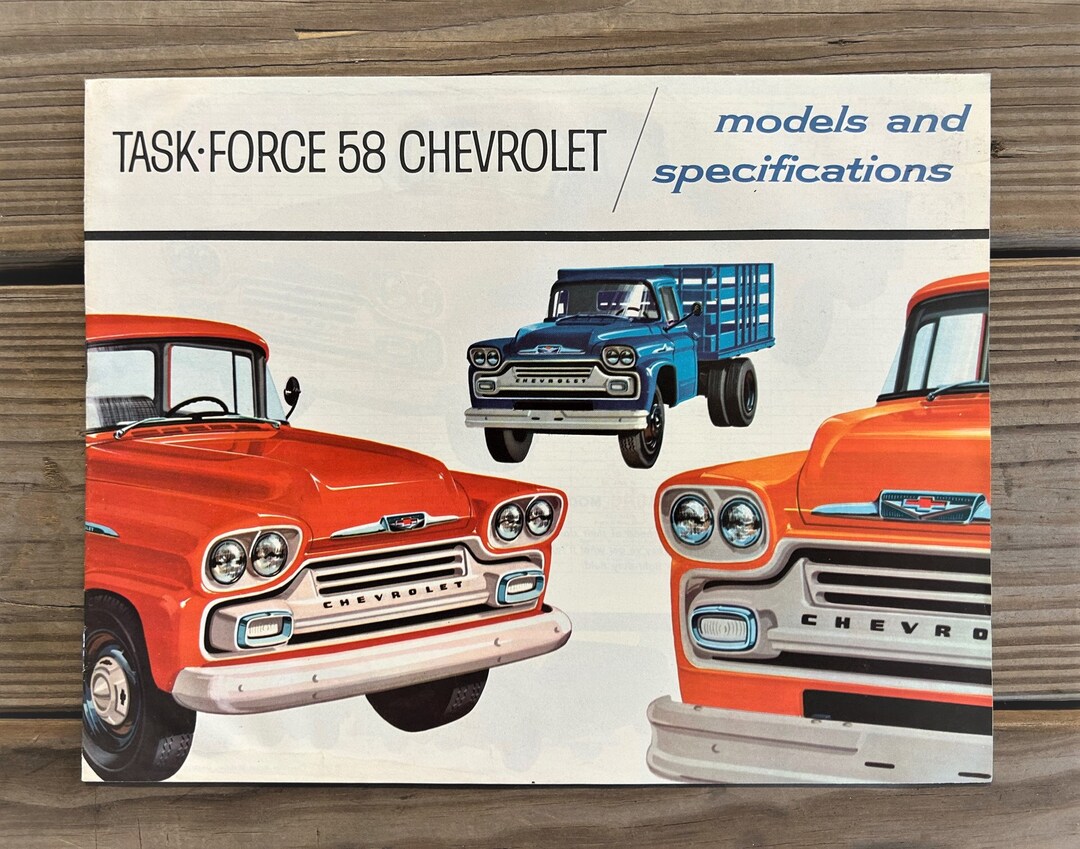1958 Chevrolet Task Force Trucks Full Line Original Dealer Showroom ...