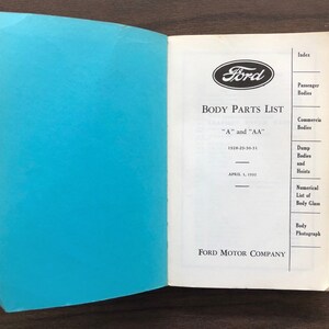 Ford Model A and Model AA Body Parts List Covers 1928 / 1929 - Etsy