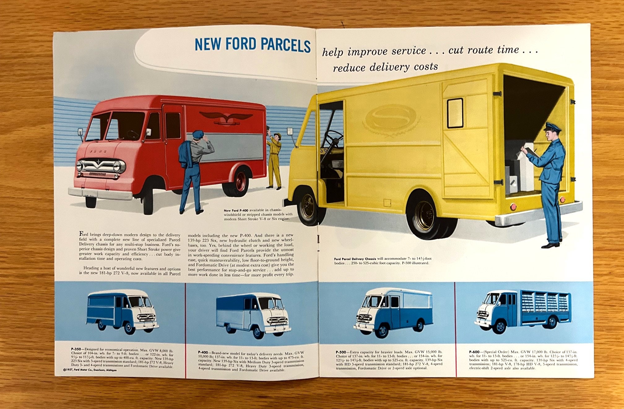 1957 Ford Trucks Parcel Delivery - Series P-350 / P-400 / P-500 / P-600 ...