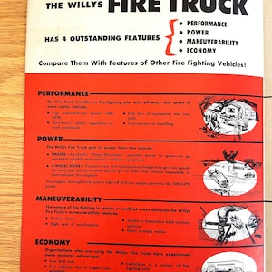 1955 Willys 4-wheel Drive Fire Truck - Original Dealer Showroom Sales ...