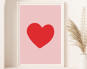 Red Heart Print | Etsy