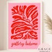 Pink and Red Illustrated Poster Floral Wall Print Printable Art Digital ...