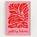 Pink and Red Illustrated Poster Floral Wall Print Printable Art Digital ...
