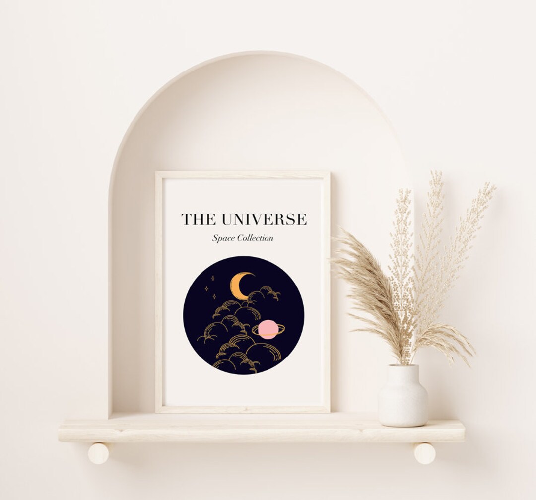 Space Print, Universe Art Print, Pink Printable Poster, Digital ...