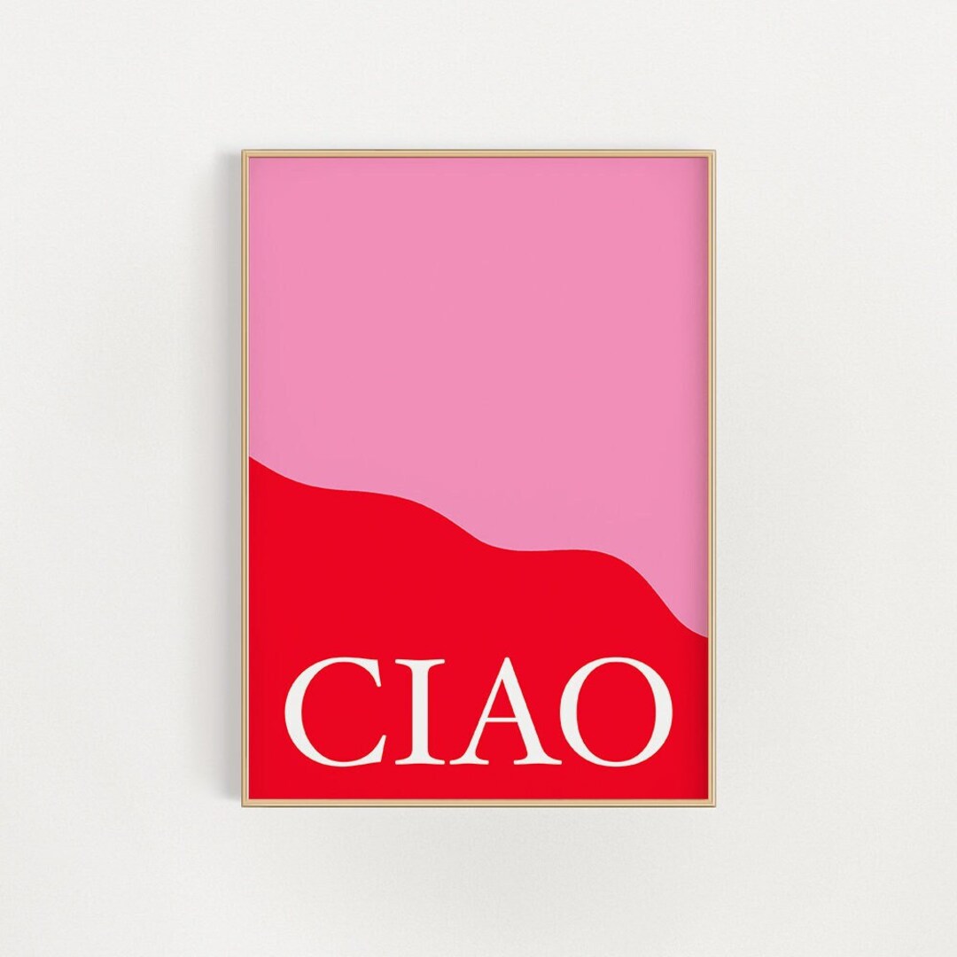 Ciao Quote Wall Art Print Ciao Digital Download Pink and - Etsy