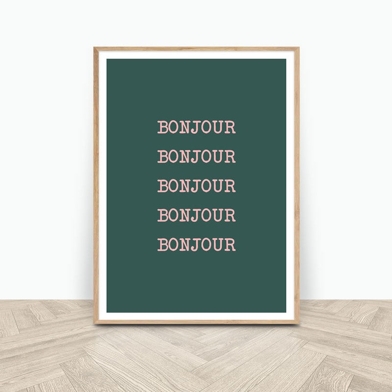Bonjour Print - Etsy